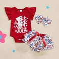 CAUYDY Newborn Baby Girls 4th of July Outfits Short Sleeve Tops Ruffles ...