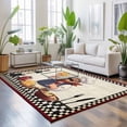 Retro Cartoon Chef Washable Area Rug 5 x 7 ft Vintage Wine Cheese ...