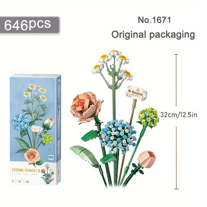 Click here for Grm Diy Creative 3d Model Building Blocks Bouquet... prices