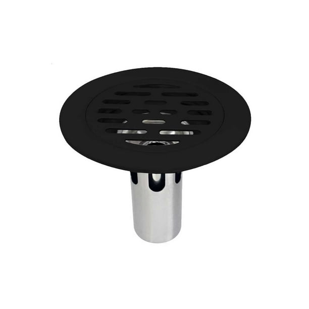 Coladera REDONDA LUX SANY YB120KH, 12 cm, NEGRA mate, ACERO inoxidable ...
