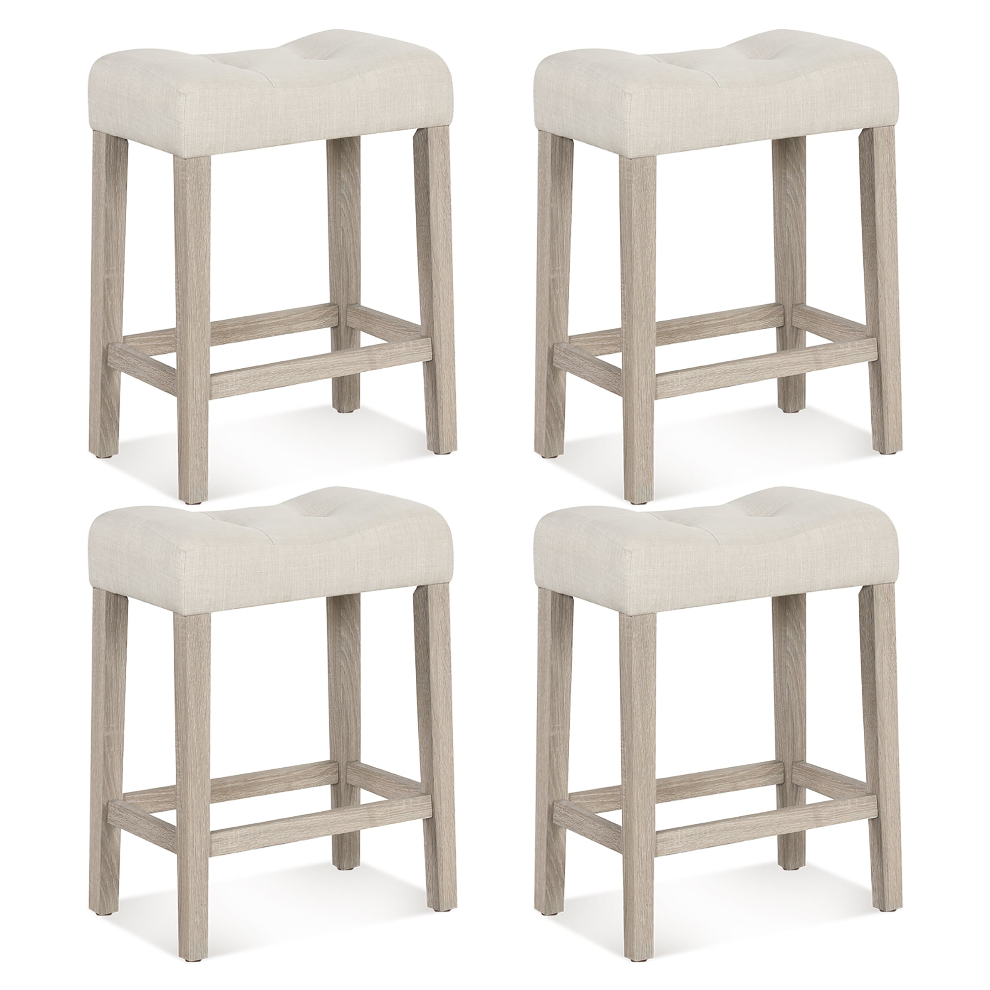 Click here for Gymax 24 Bar Stools Set Of 4 W/ Footrest Rubber Wo... prices