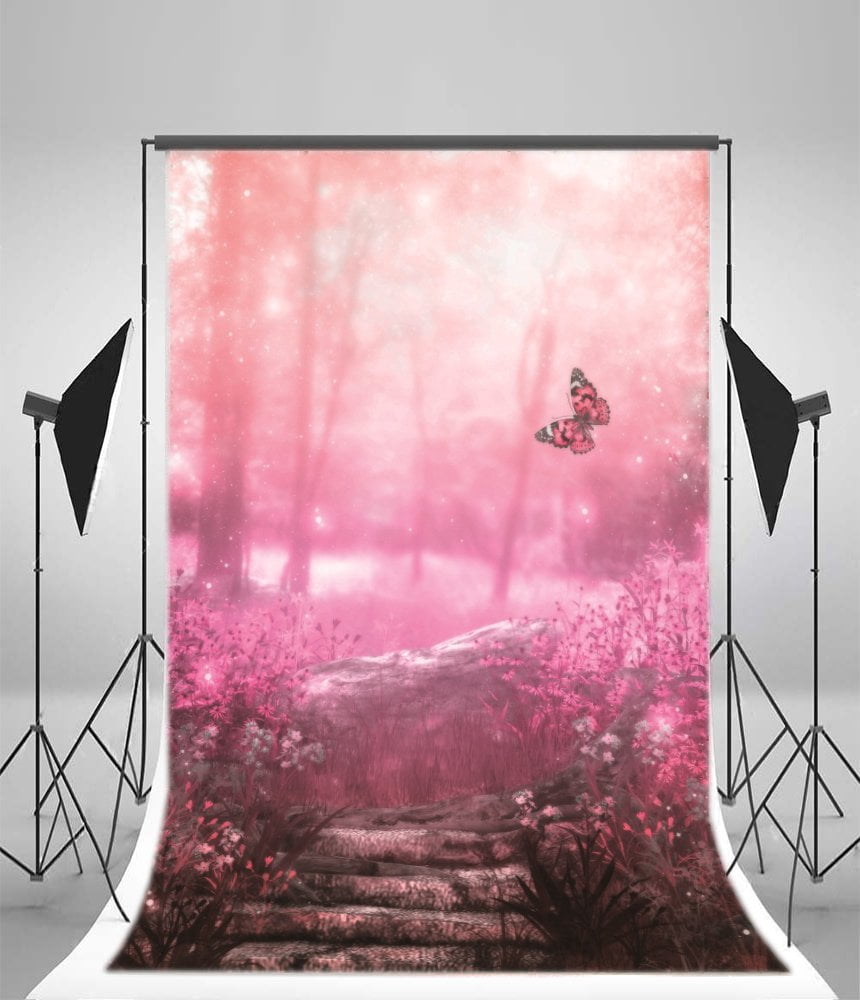 MOHome Photography Backdrop 5x7ft Dreamy Forets Pink Fairy Tale ...