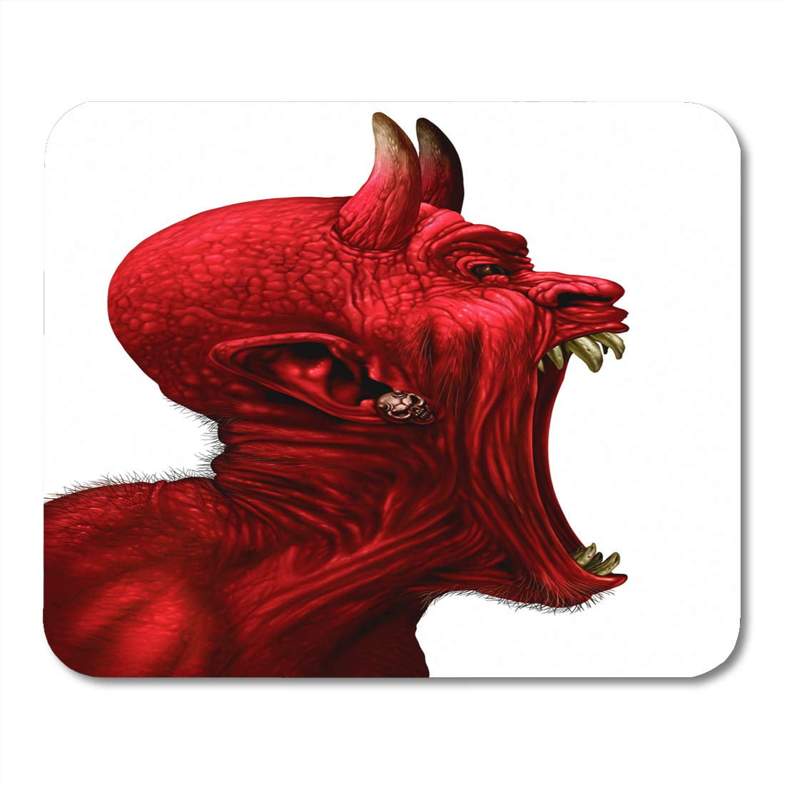 SIDONKU Devil Scream Character As Red Demon Monster Screaming Fangs and ...