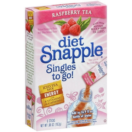 10 Boxes of Diet Snapple RASPBERRY Tea Singles to Go!, 60 Count Packets ...