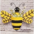 Special T Imports Black & Yellow Metal Bumble Bee Wall Pocket Planter ...