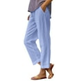 ADSSDQ Women's Linen Pants 2026 Ankle Length Straight Leg Cropped Pants ...