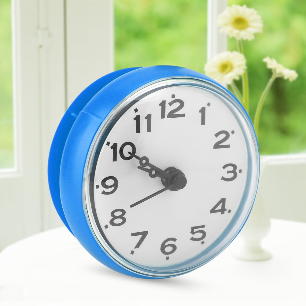 Tebru Waterproof Clock Wall Clock Waterproof Suction Wall Window Mirror