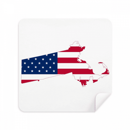 Massachusetts USA Map Stars Stripes Flag Glasses Cloth Screen Cleaner ...