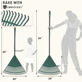 Orientools 43"-66"Garden Leaf Rake, Adjustable Lightweight Steel Handle ...