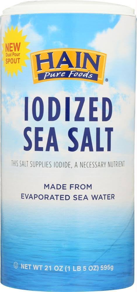 Hain Pure Foods Iodized Sea Salt, 21 Oz - Walmart.com - Walmart.com