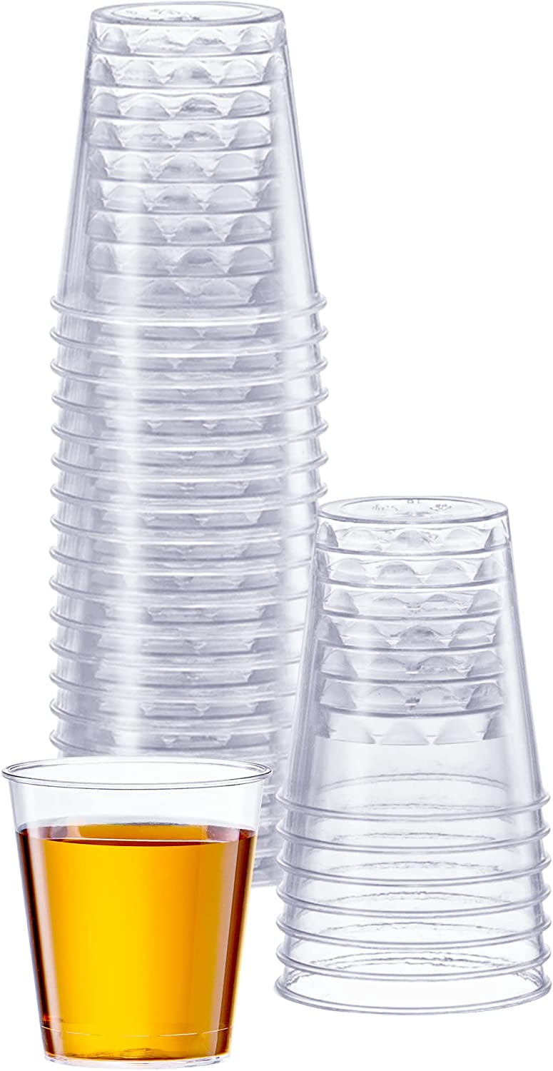Comfy Package 1 Oz Disposable Shot Glasses Clear Plastic Cups, 100-Pack ...