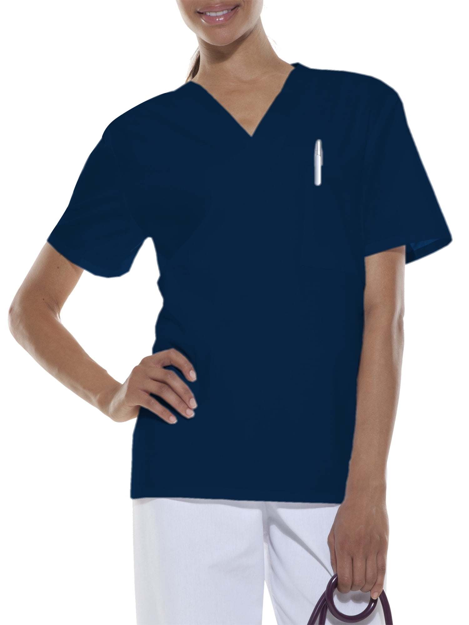 Simply Basic Unisex Core Essentials V-Neck Scrub Top - Walmart.com