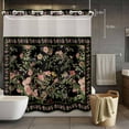 No Hook Shower Curtain with Snap in Liner Spring Flowers Pink Shower ...