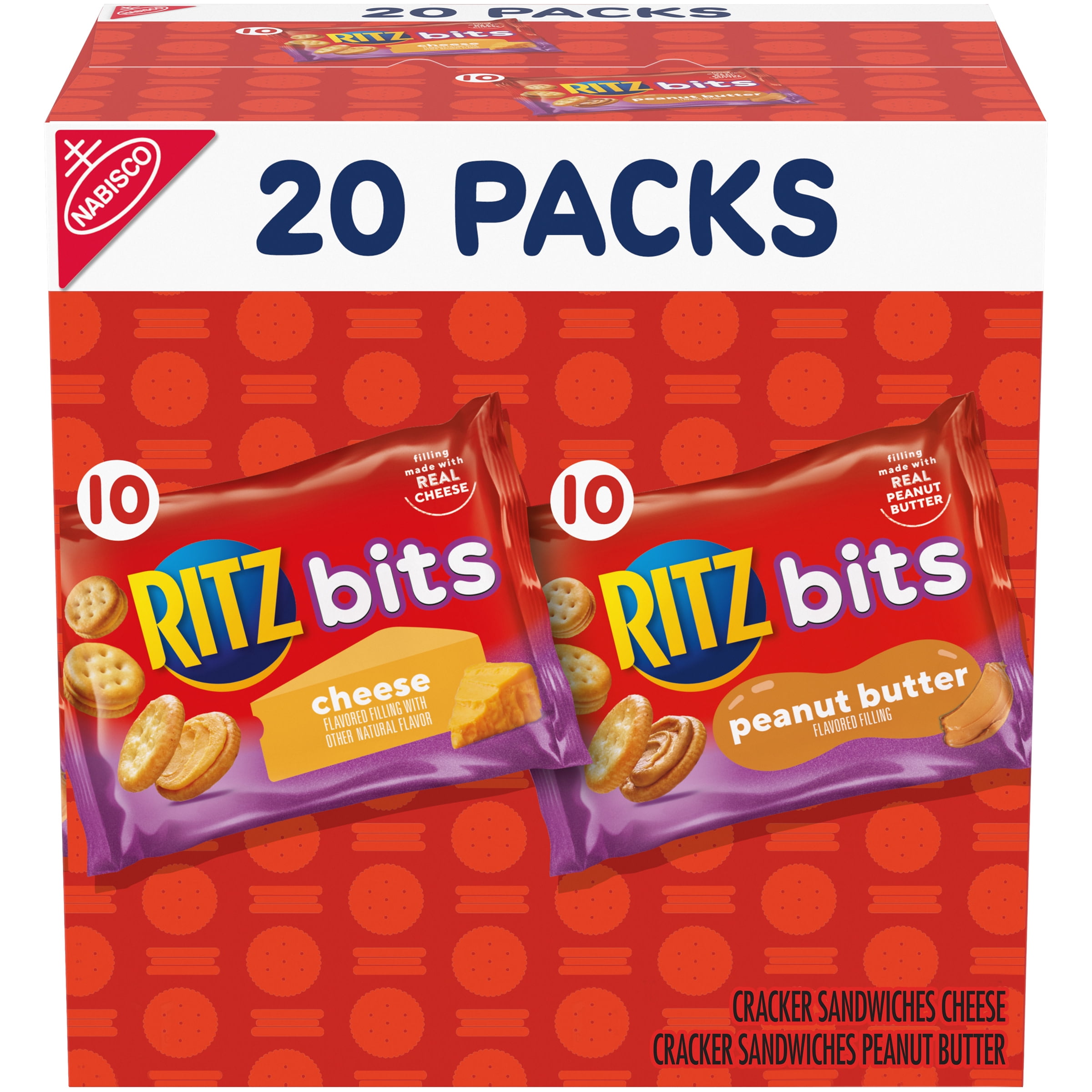 RITZ Bits Cheese and RITZ Bits Peanut Butter Cracker Sandwiches Variety ...