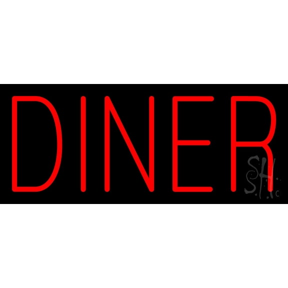 Hamburgers LED Neon Sign 10 x 24 - inches, Black Square Cut Acrylic ...