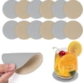 12pcs Thick Round Coaster Set PU Leather Double Layer Waterproof Heat ...