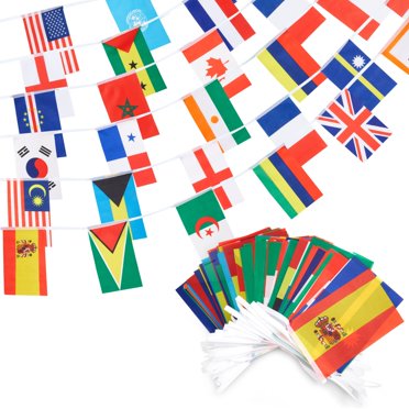 3 Pcs World Flag Banner Flag Decoration Welcome International Banner ...