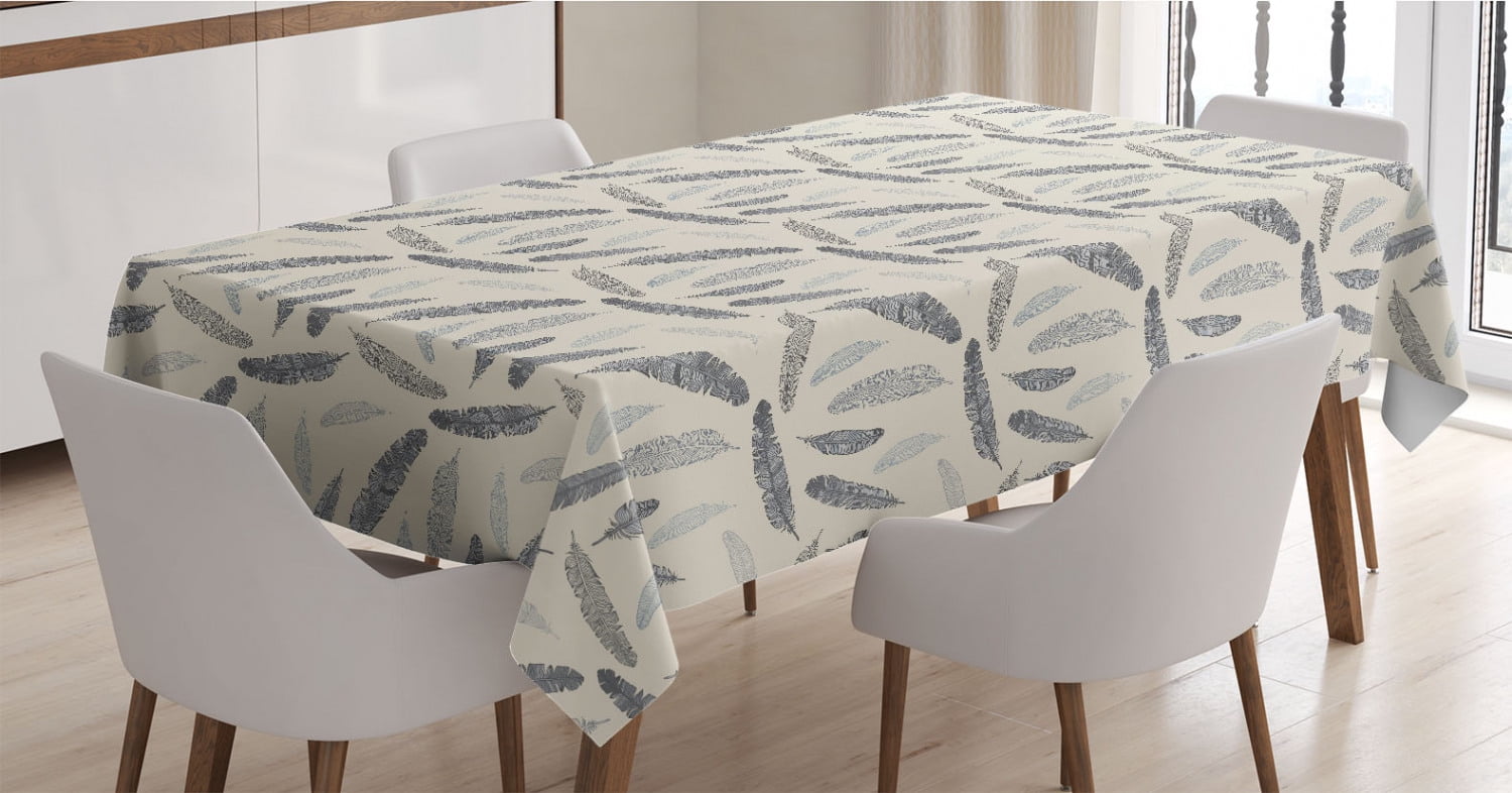 Feather Tablecloth, Pattern of Quills Hand Drawn Tribal Motifs ...