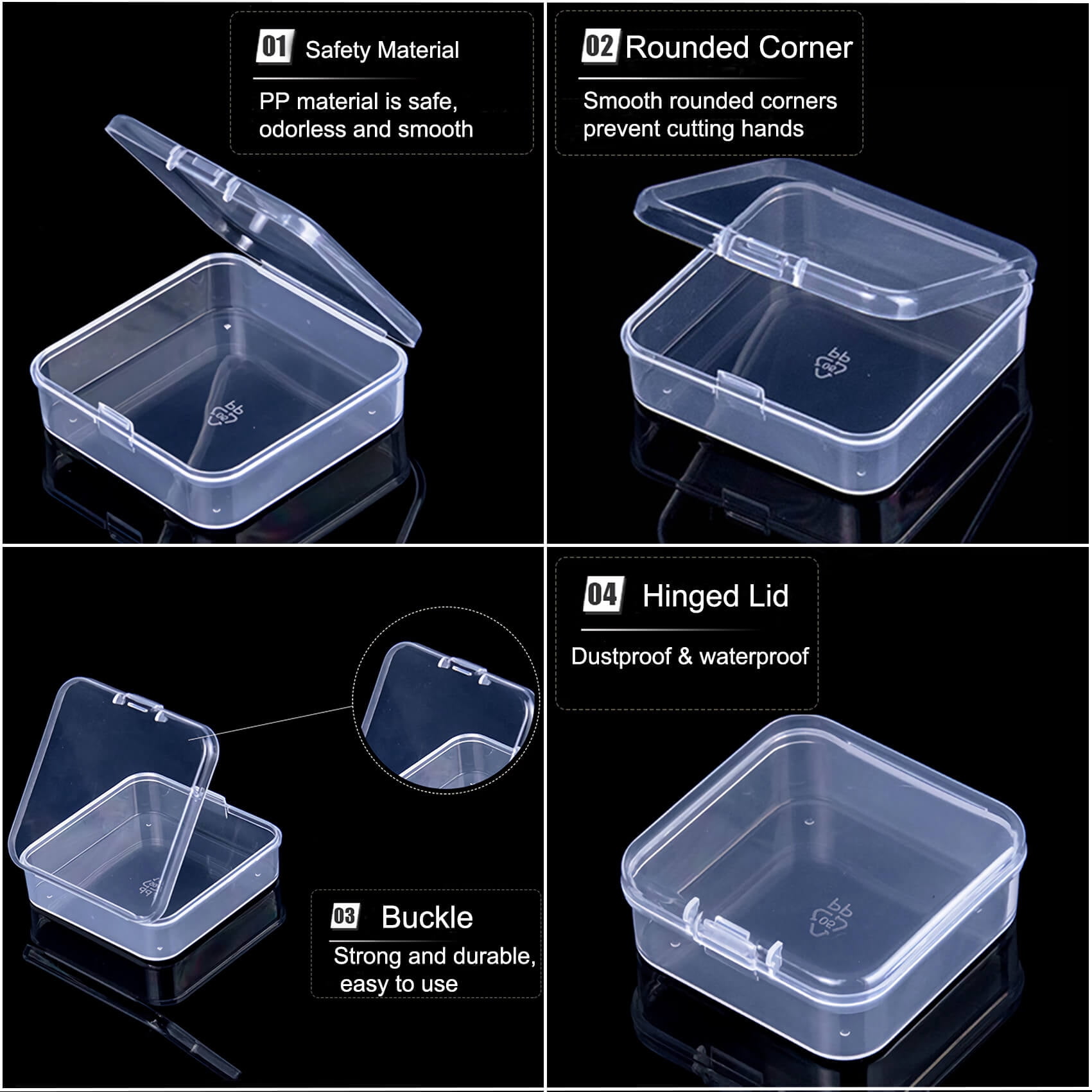 Craft Organizer Bead Organizer Box, 30Pcs Small Clear Plastic Storage ...