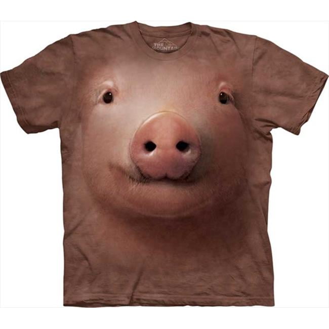 The Mountain - Pink 100% Cotton Pig Face Realistic Graphic T-Shirt ...