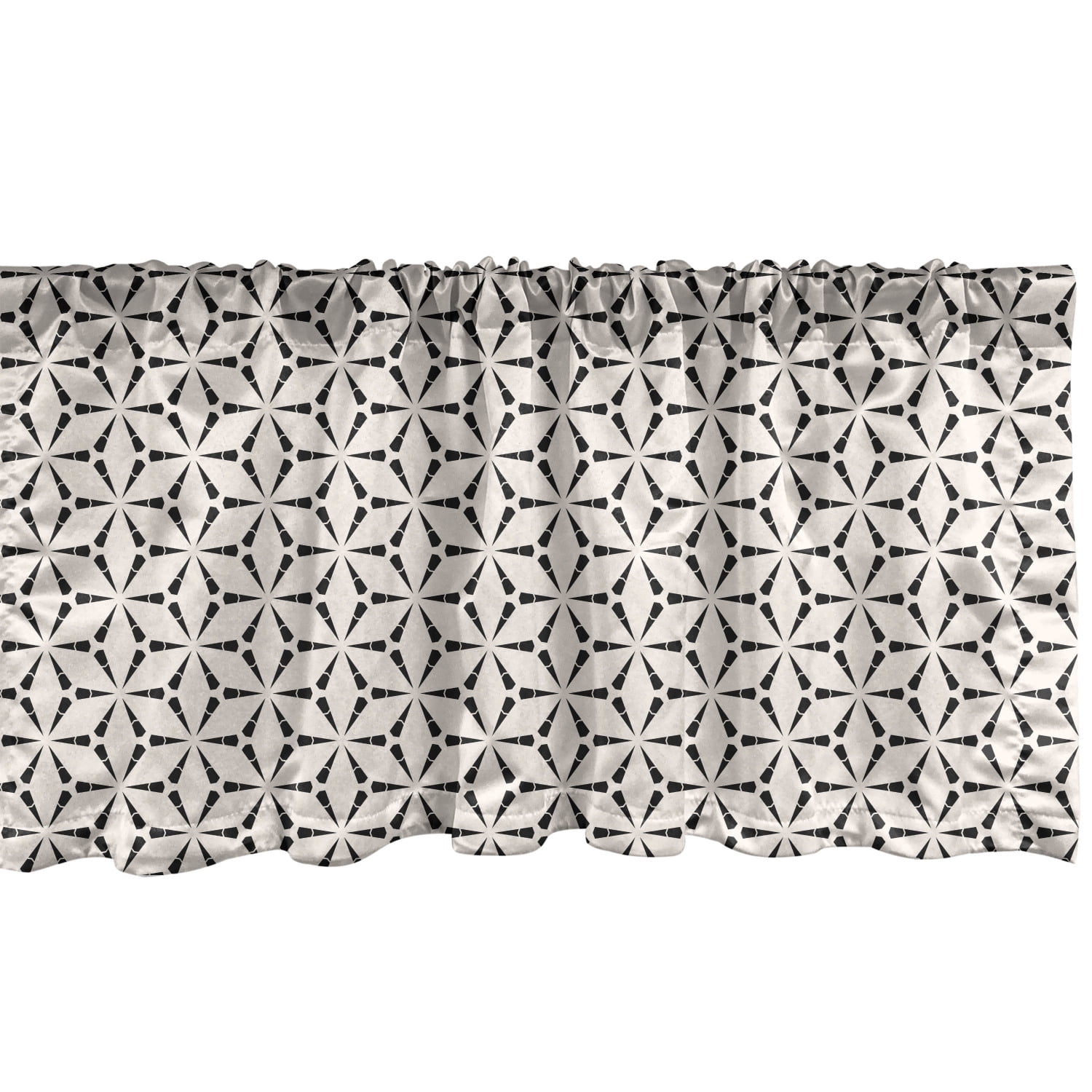 Abstract Window Valance, Leaf Geometric Flower Silhouettes Grid Diamond ...