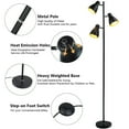DingLiLighting Modern 3-Light Floor Lamp, Black Metal, Adjustable, LED ...