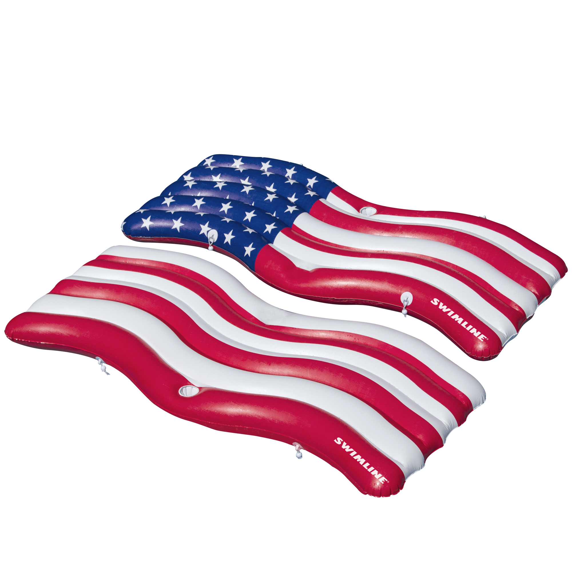 Swimline Vinyl Inflatable Americana Flag Lake ConnectorMat Pool Float ...
