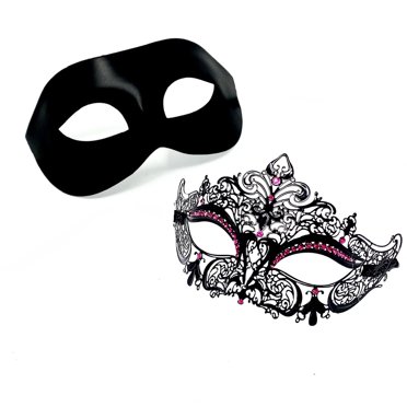 Couple Masquerade Masks Men Women Venetian Halloween Mardi Gras Cosplay ...