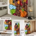 Bathroom Shower Curtain Cartoon Thanksgiving Turkey Waterproof Shower ...