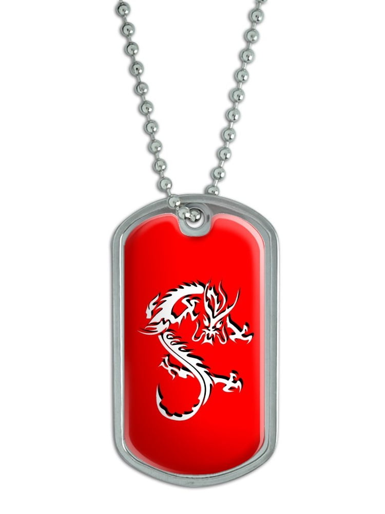 Dragon White On Red Dog Tag - Walmart.com