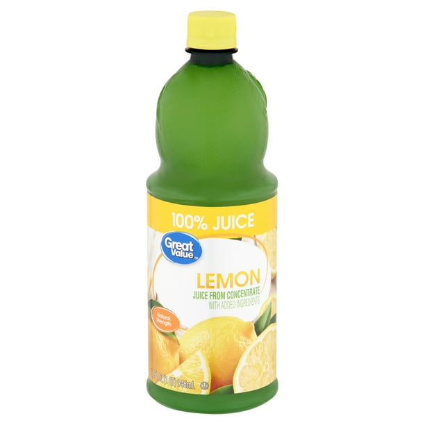 Great Value Lemon 100% Juice, 32 fl oz - Walmart.com - Walmart.com