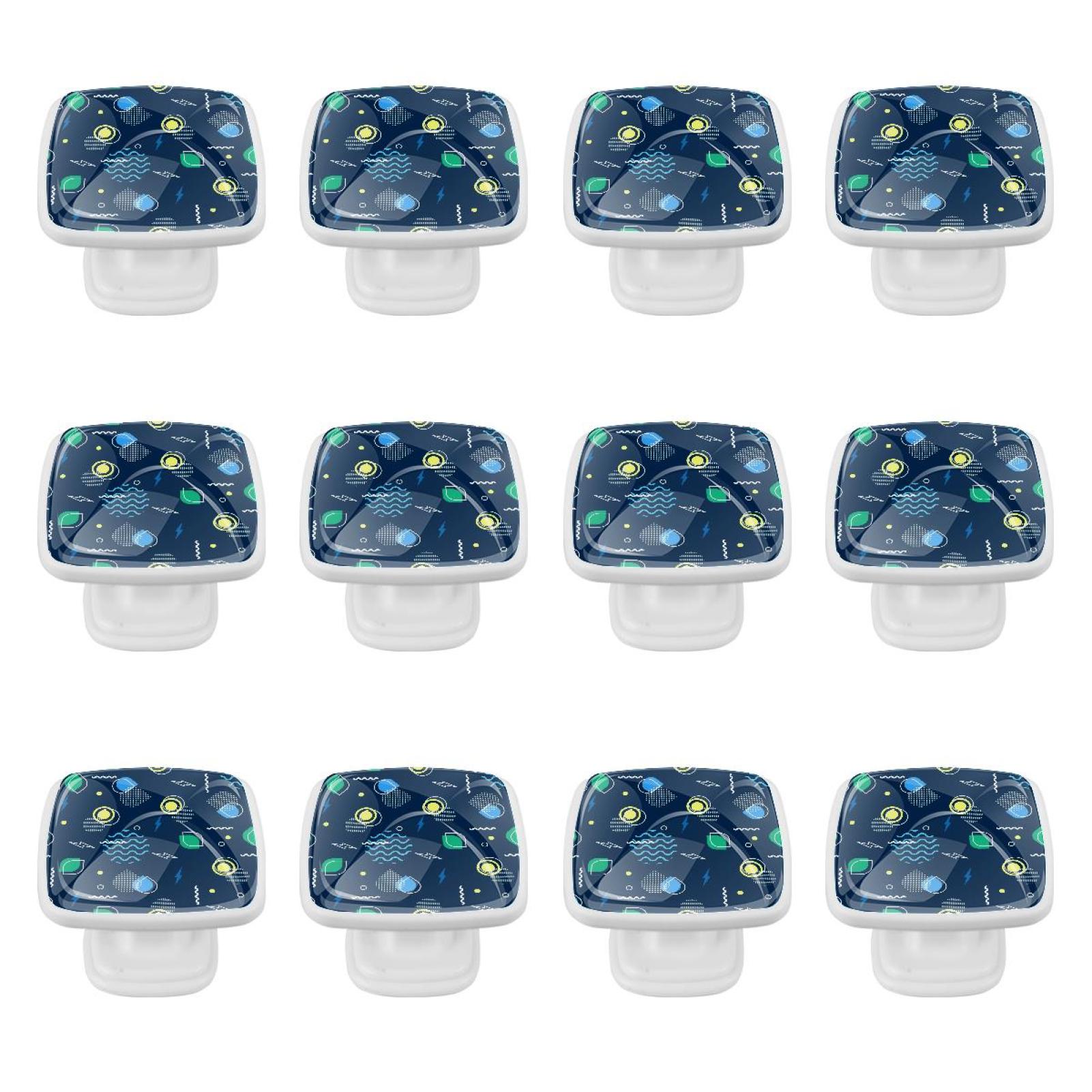 12 Pieces Drawer Pulls Handle Square Wardrobe Cabinet web textile Knobs ...