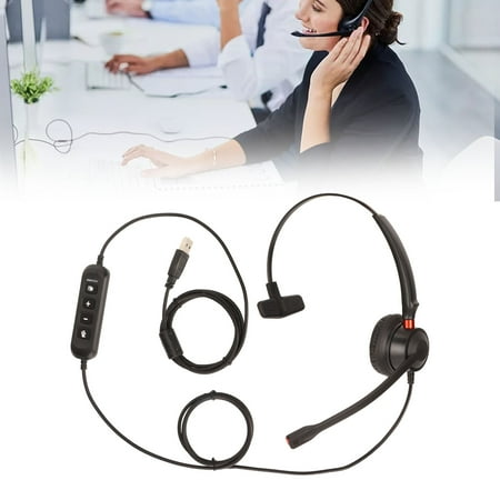 On Ear Wired Office Call Center Headset, USB Business Headset With ENC ...