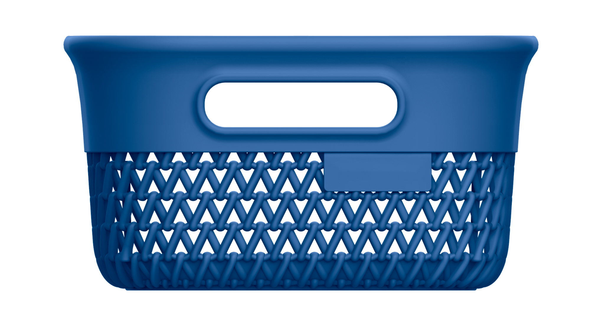 Mainstays Woven Plastic Storage Basket - Blue 4-Quart Wicker Design ...