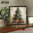 1pc Rustic Christmas Wooden Wall Art Sign - 12x12 inch Framed Recycled ...