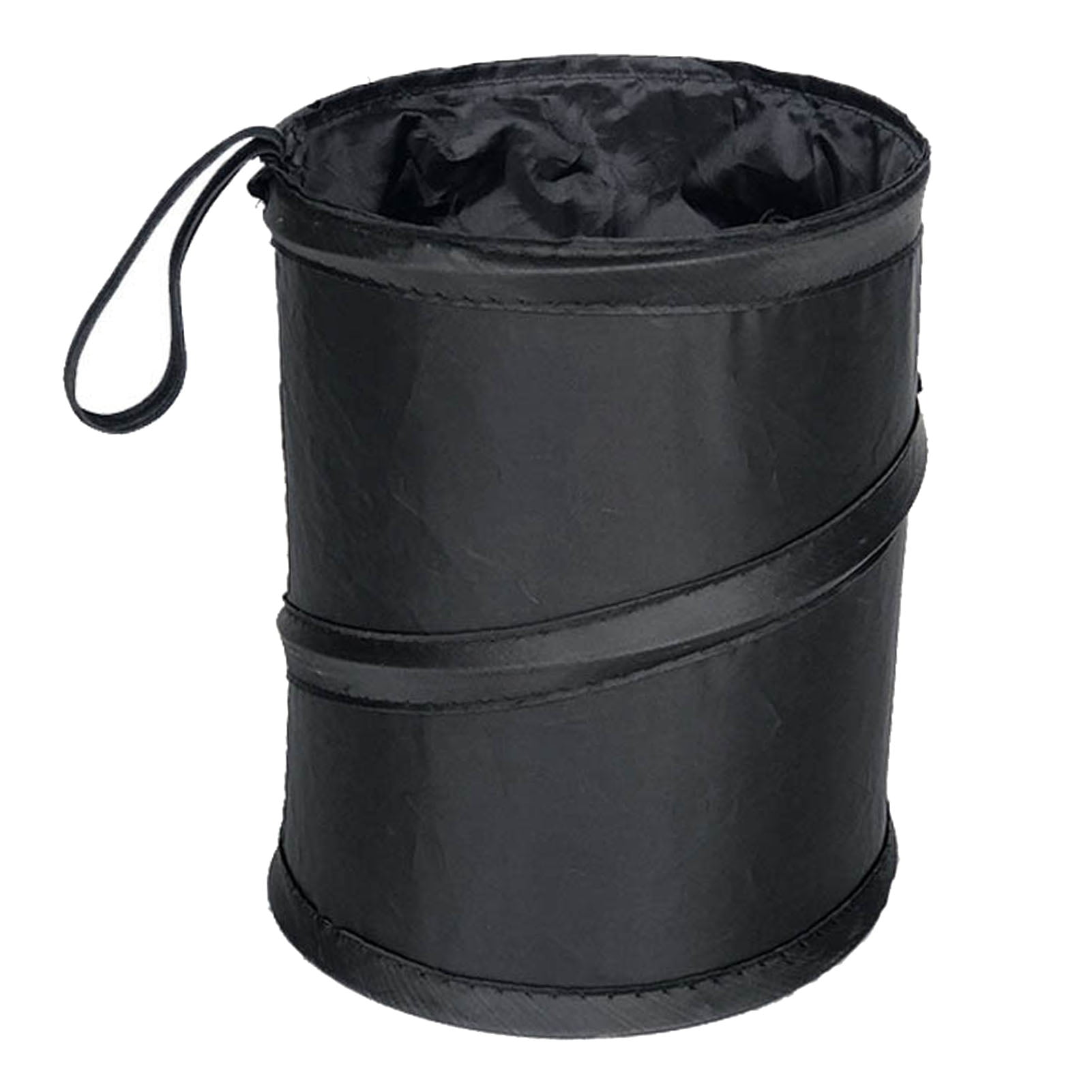 Car Trash Can, Collapsible Pop Up PU Leather Car Trash Bin, Leak-Proof ...