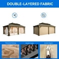 Dextrus Double Roof Gazebo with Hardtop,Outdoor Gazebo with Netting ...