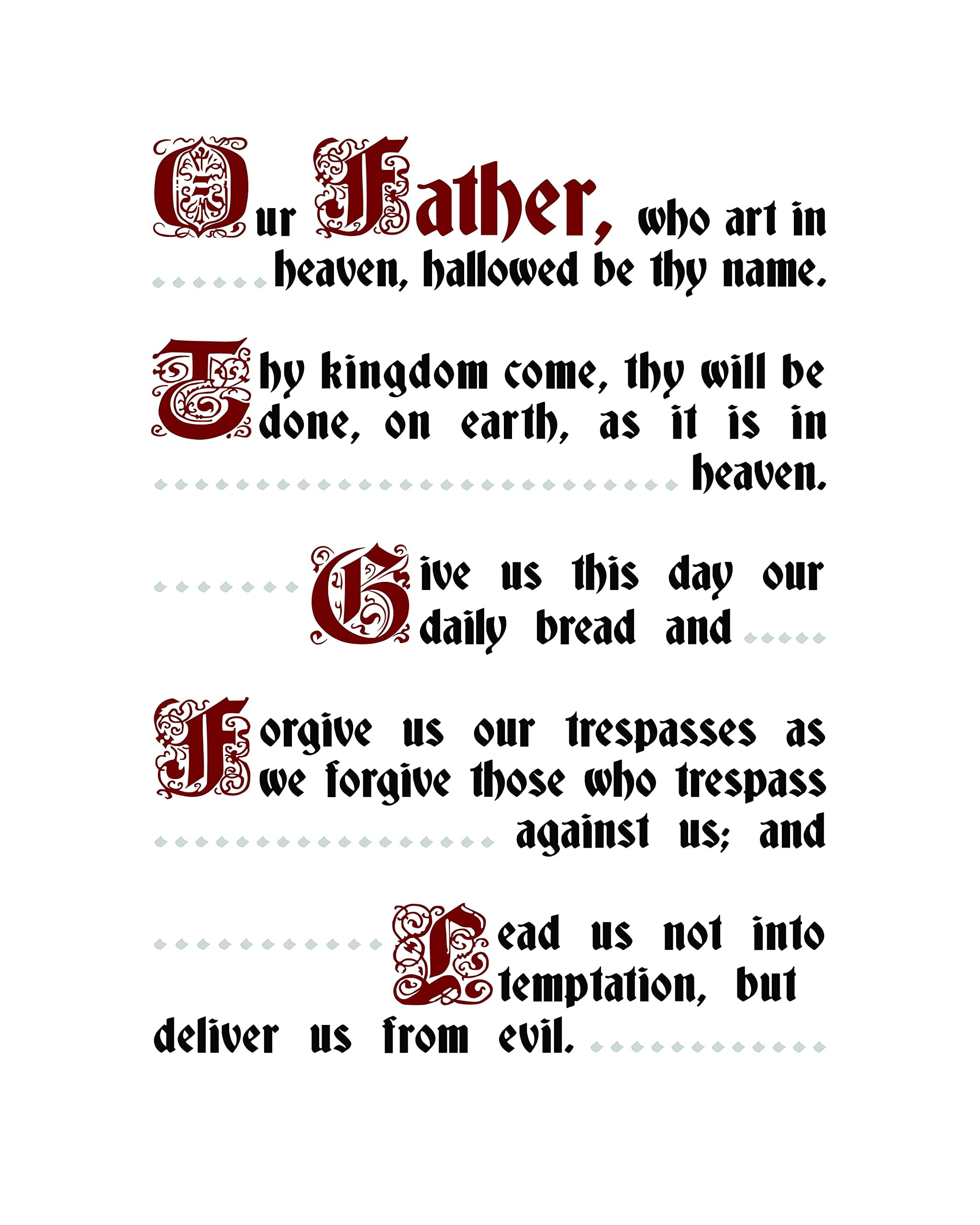 Catholic print picture - OUR FATHER SH - 8" x 10" ready to be framed ...