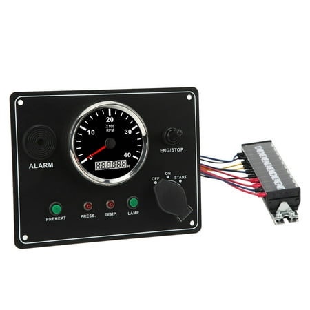 Boat Instrument Panel, Multifunction 4000RPM Red Backlit RV Switch ...