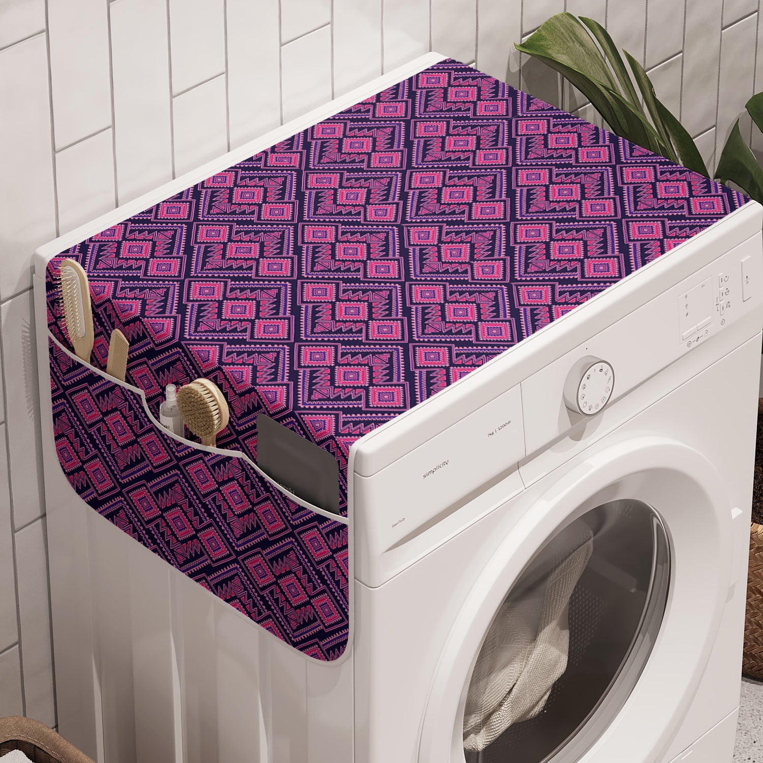 Aztec Washing Machine Organizer, Bohemian Inspired Layout of Vibrant ...