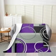 Abstract Swirls Flannel Blanket Twin for Home Dorm Decor Modern Purple ...