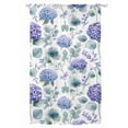 Blue Purple Sheer Curtains 84 Inch Long 1 Panel Hydrangea Eucalyptus ...