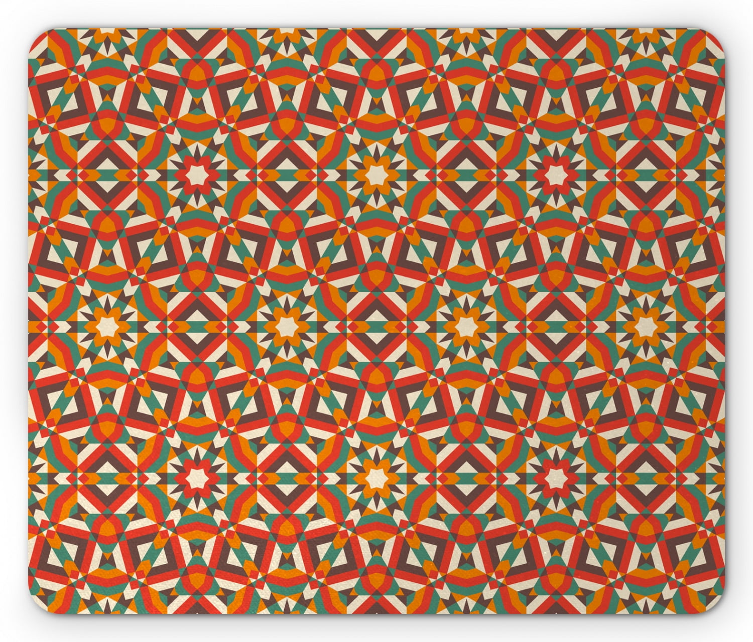 Geometric Mouse Pad, Traditional Damask Pattern Abstract Retro ...