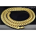 10K Heavy 13.00MM Yellow Gold Miami Cuban Link Franco Chain Necklace 36 ...