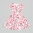 Bysome Toddler Girls Dress Cute Cat Print Short Sleeve Crew Neck Summer ...
