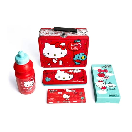 Megatoys Hello Kitty Tin Box gift Set for Kids - Tin Lunch Box, Tin ...