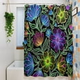 Flowers Shower Curtains for Bathroom, Abstract Gradient Blue Green ...