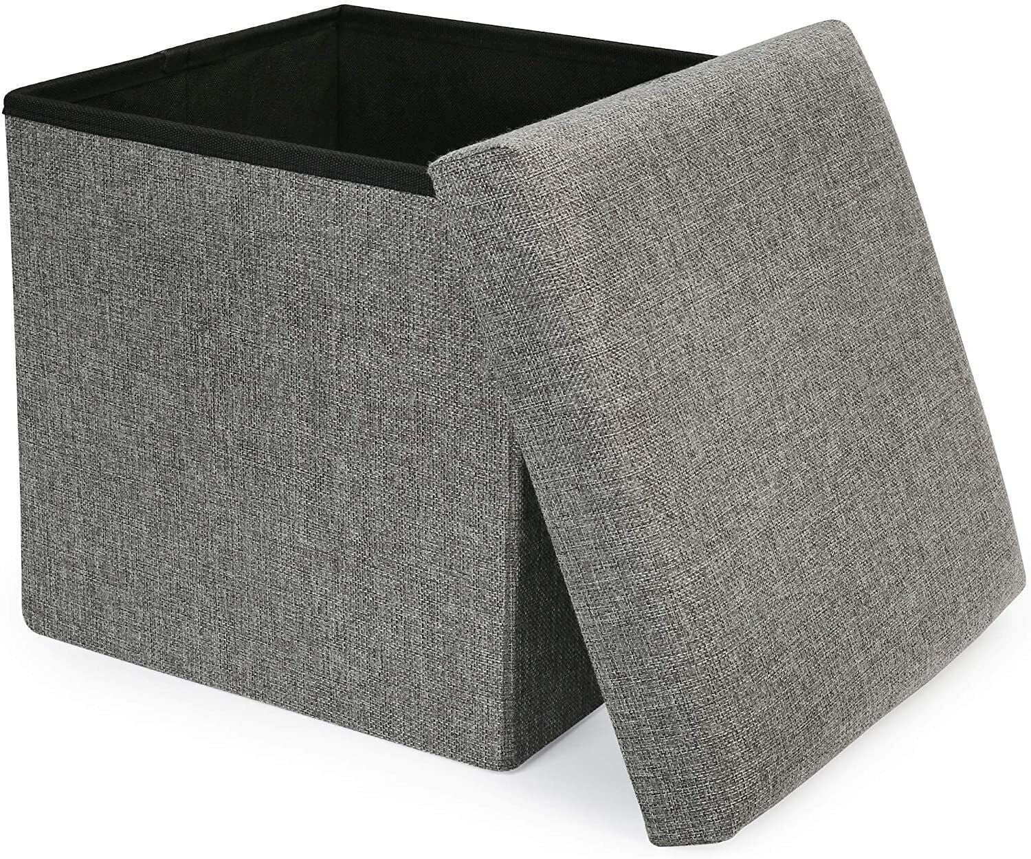 Storage Cube Folding Seat for Foot Stools Footrest Box Bin Grey ...