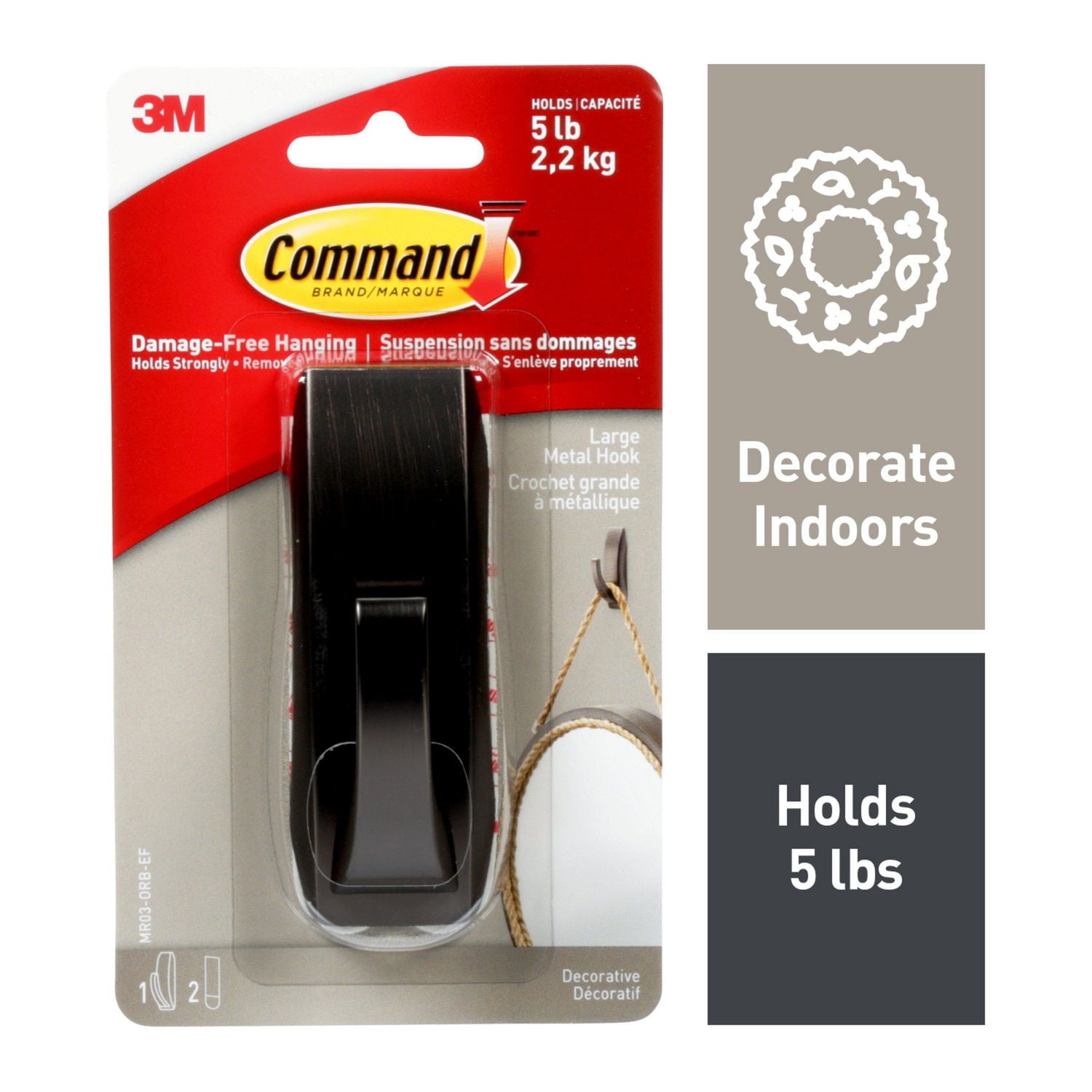 Click here for Command Decorative Metal Hook Mr03-Orb-Ef  Large L prices