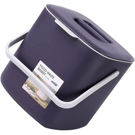 Jiudigo Purple Small Garbage Trash Can with Lid Kitchen Waste Bin Trash ...